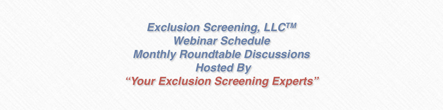 Webinars - Exclusion Screening